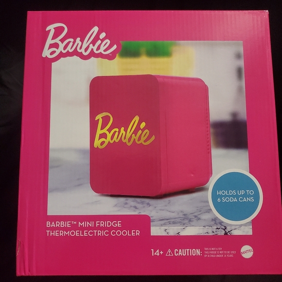 Mattel | Other | New Barbie Hot Pink 6 Can Mini Fridge Thermoelectric ...